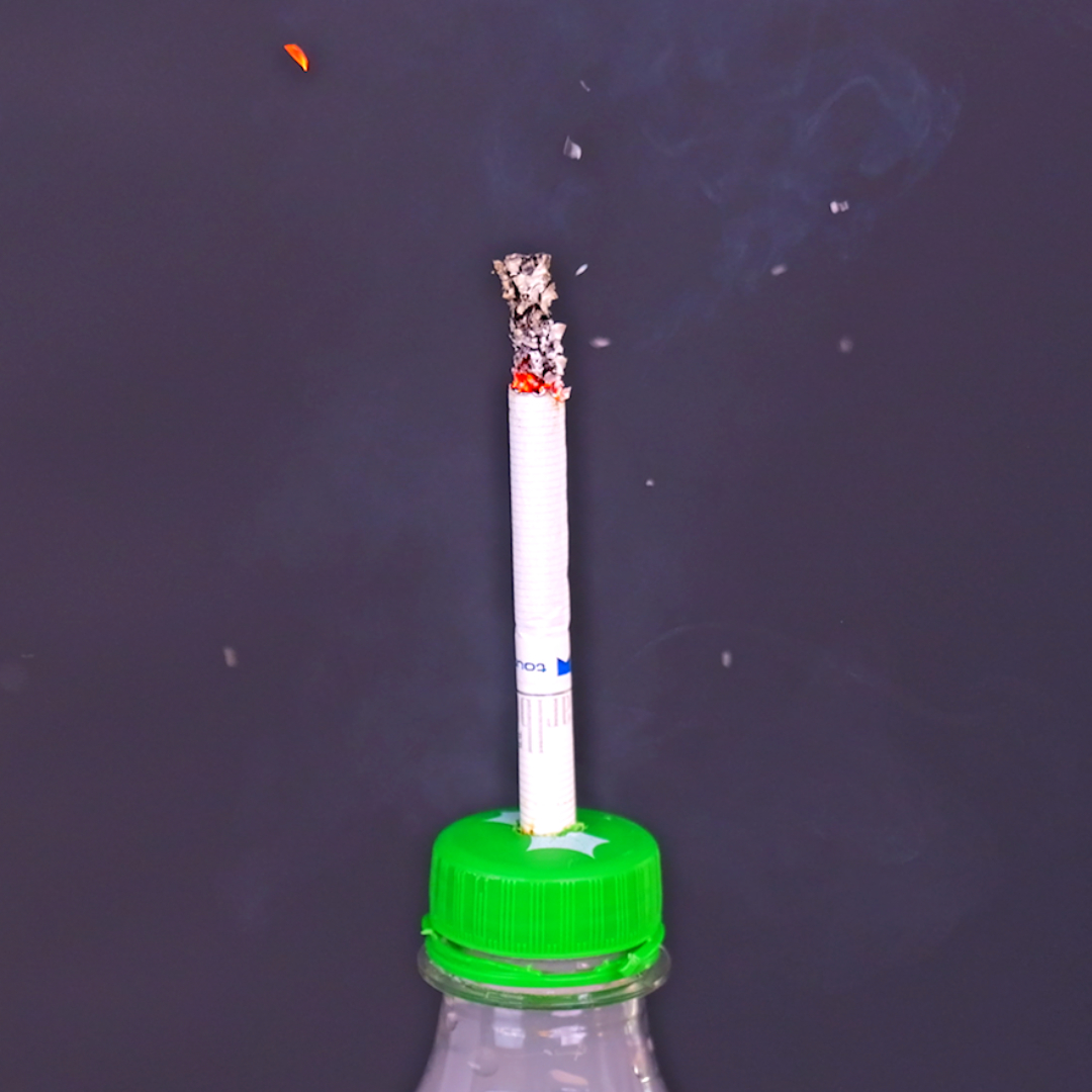 Watch smoke disappear inside the bottle🔥