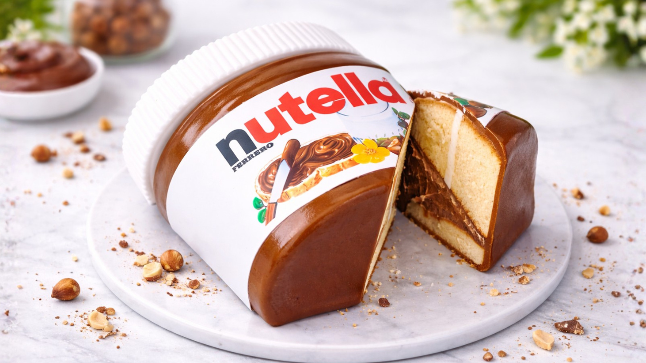 Realistische Nutella Pot Cake Dessert