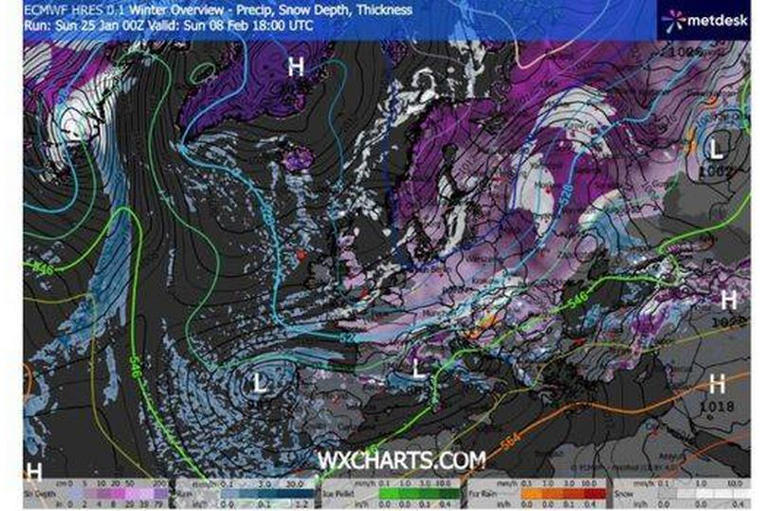 'Beast from the East' to hit as new snow maps show 10 inches to blanket ...