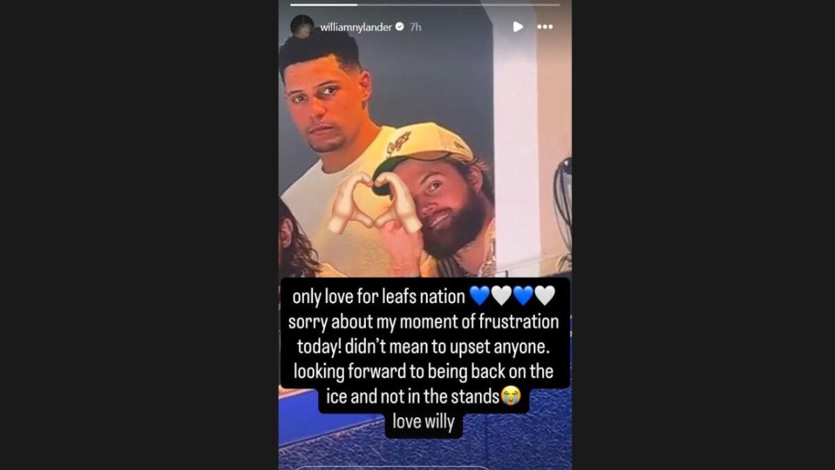 William Nylander issues apology after flipping off camera from stands ...