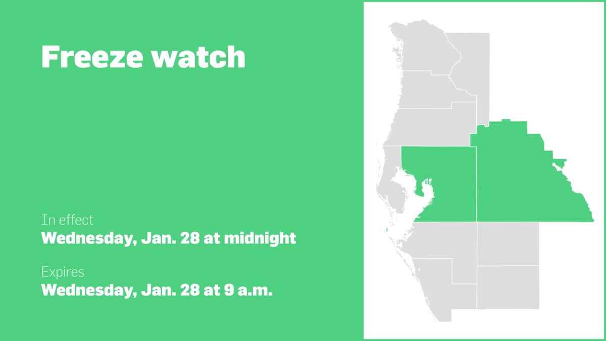 Freeze watch for Polk and Hillsborough counties for Wednesday ...