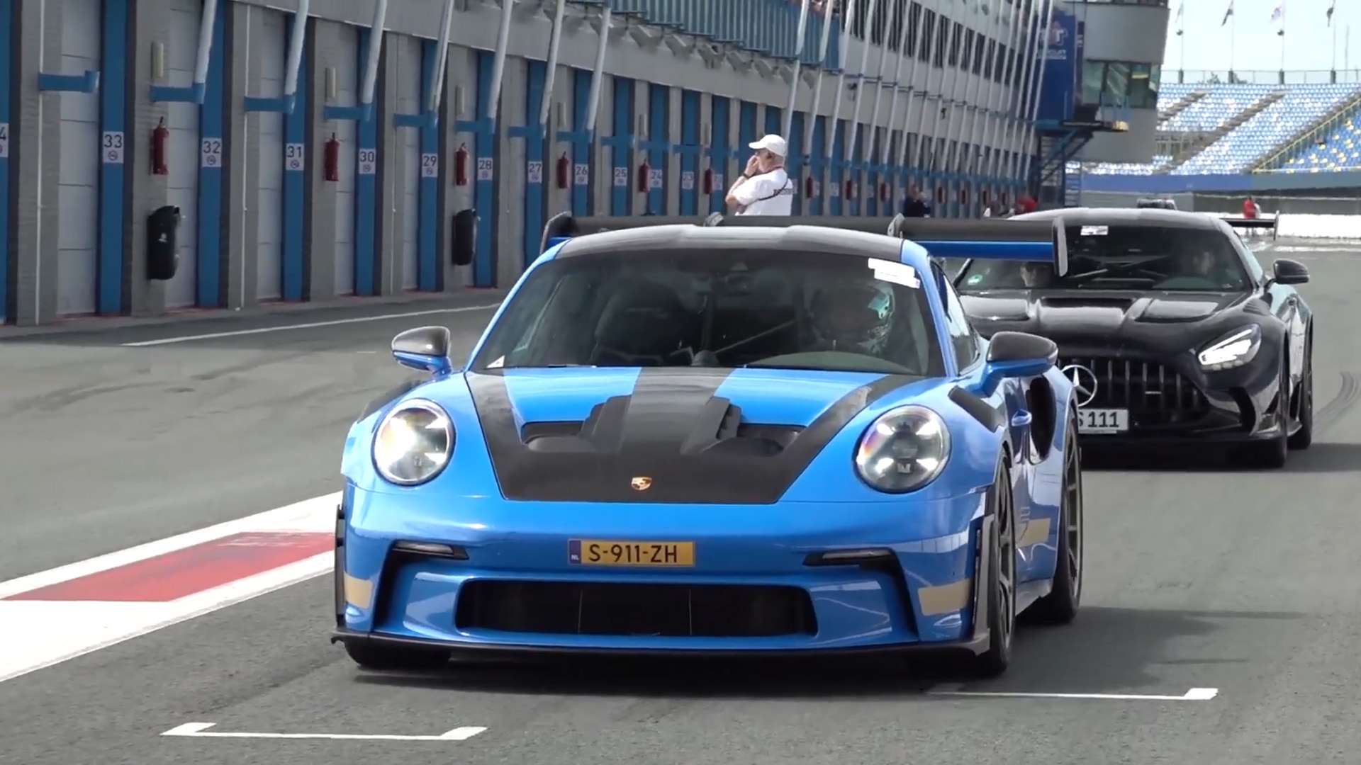 Porsche 992 GT3 RS with straight piped exhaust and loud performance