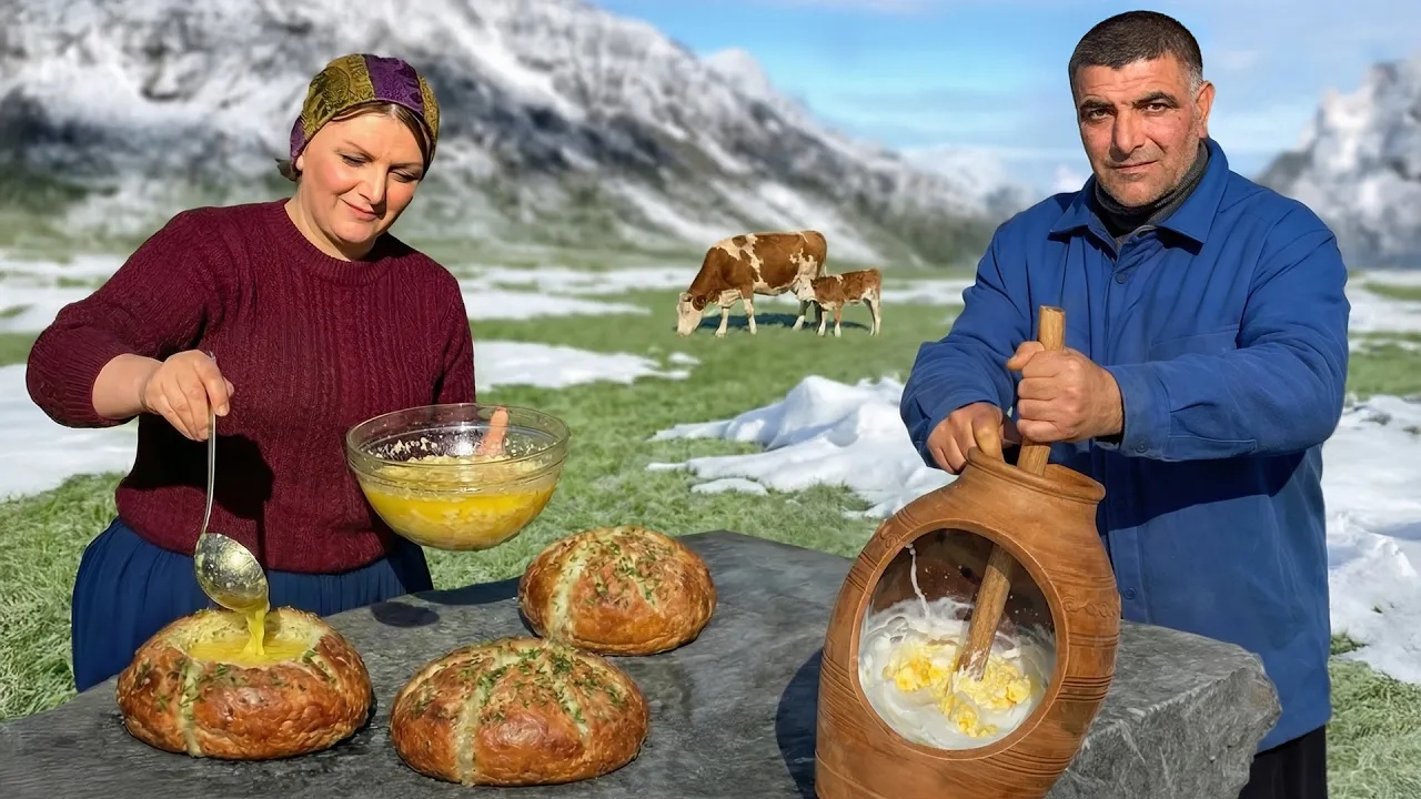 Easy village recipe: ghee & garlic cream bread