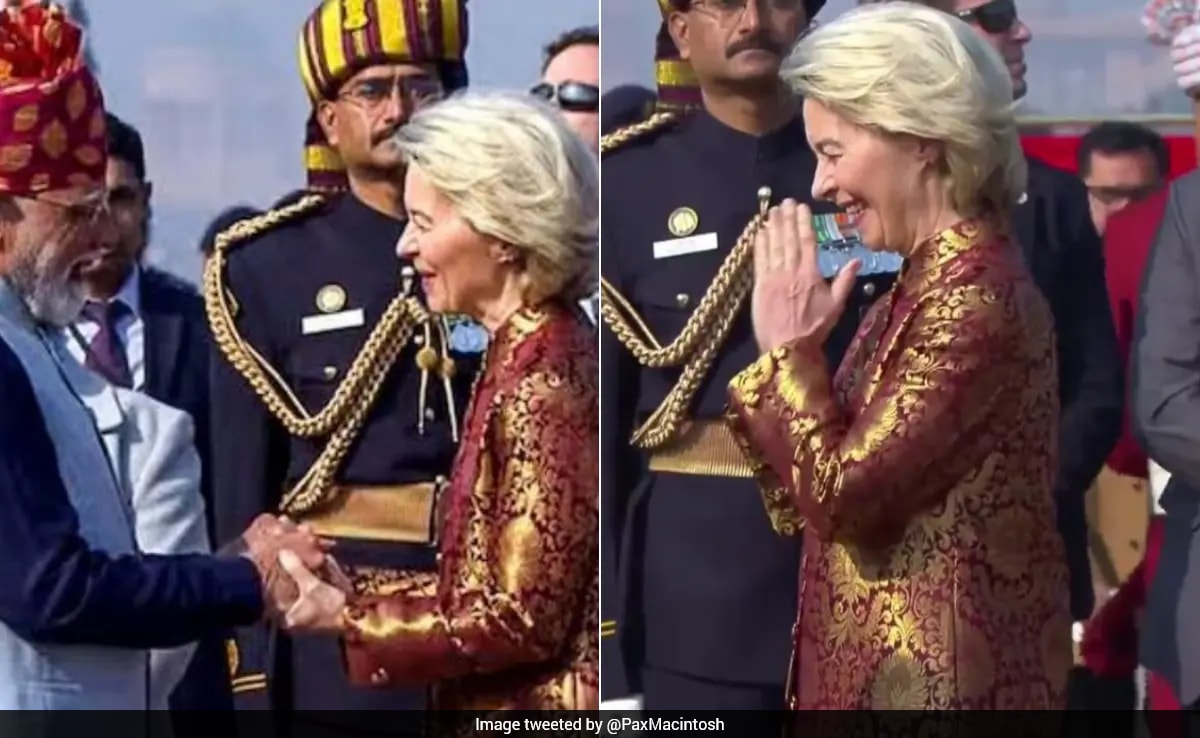 Diplomacy meets fashion: EU chief steals the show in silk brocade ...