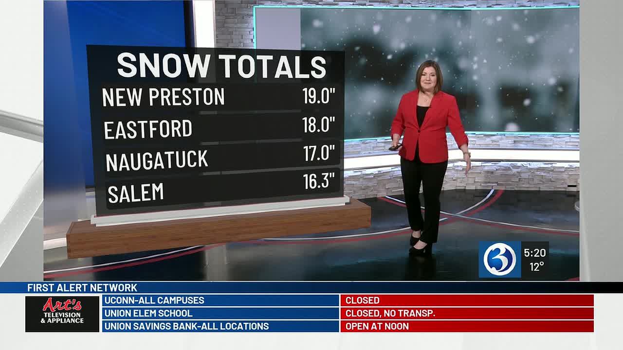 Winter storm Benjamin: Town-by-town snowfall totals