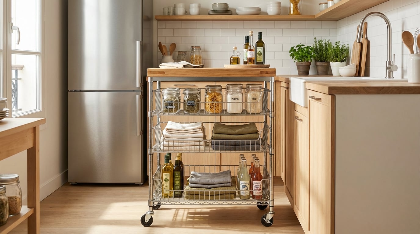 Voici le chariot Aldi à 24,99 € qui libère de la place en cuisine et ...