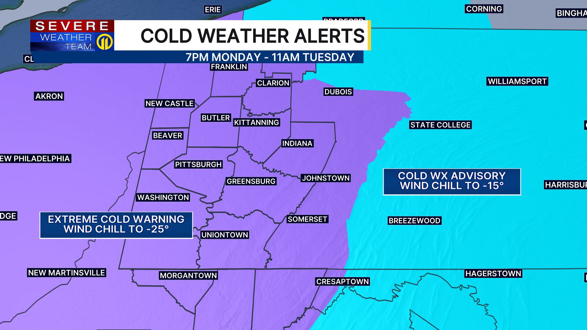 Extreme cold warning issued for the entire area; wind chills could be ...