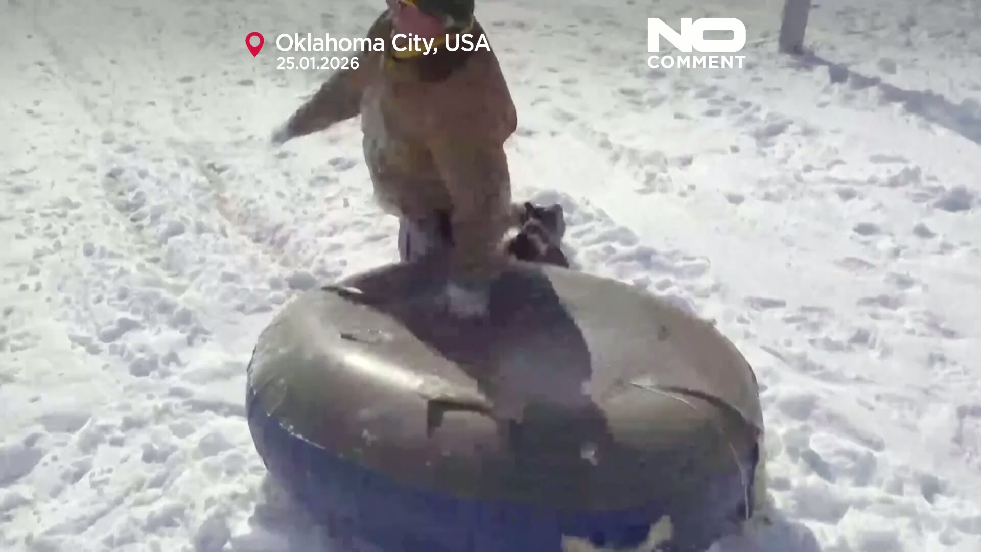 US winter storm turns hills into playgrounds for sledding