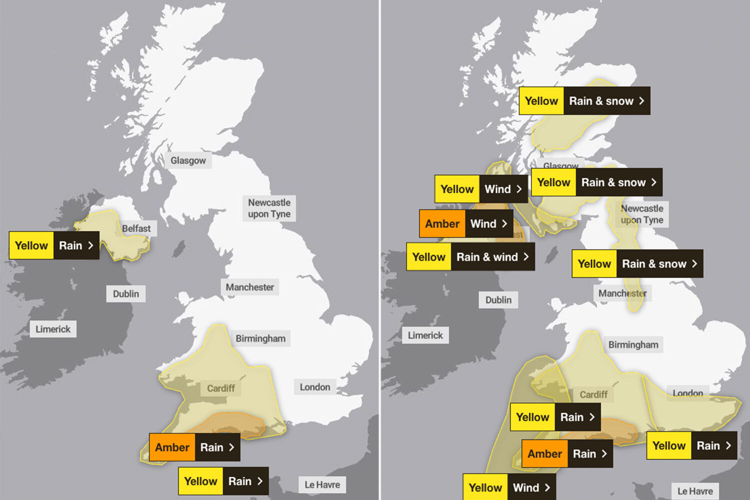 When will Storm Chandra hit UK? Met Office maps show new snow warnings