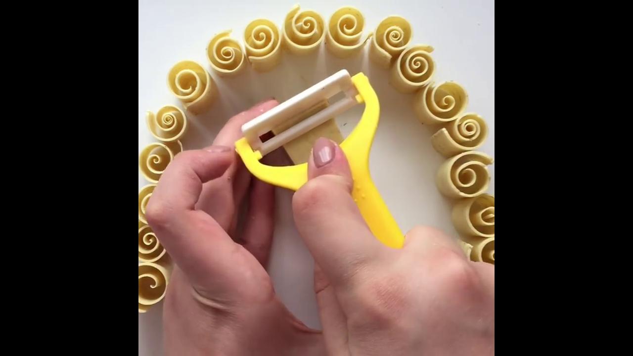Shredding and rolling pastel yellow soaps ASMR