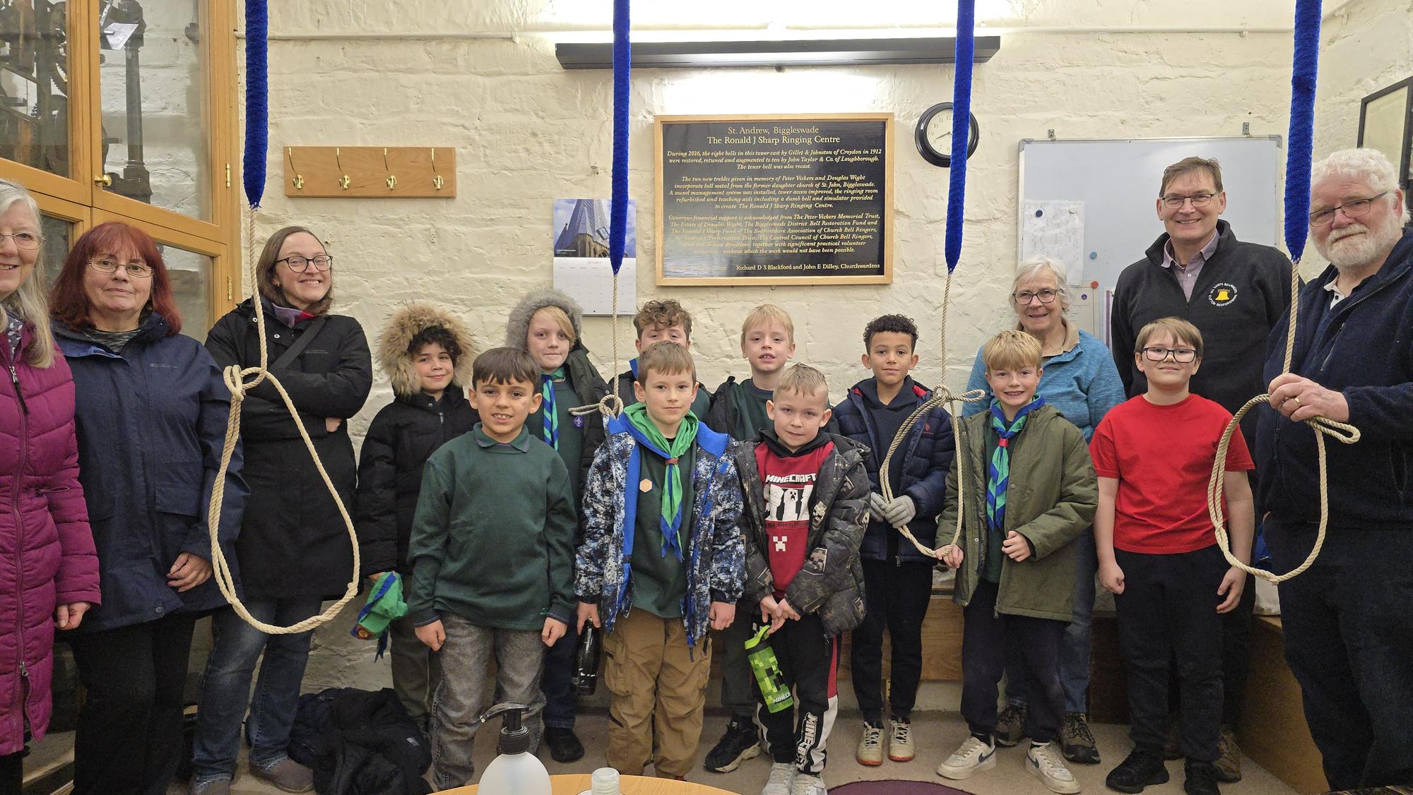 Biggleswade cub pack visits bell tower at town’s parish church
