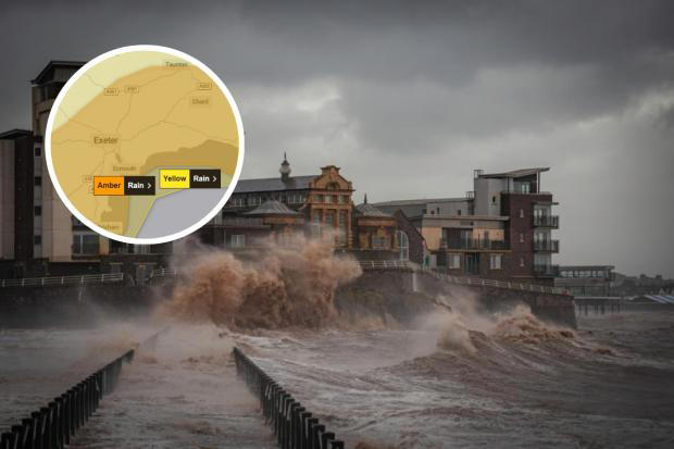 Met Office issues new amber weather warning for parts of Somerset