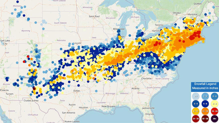 Winter storm Fern recap: How much snow, ice in South, Midwest, Northeast