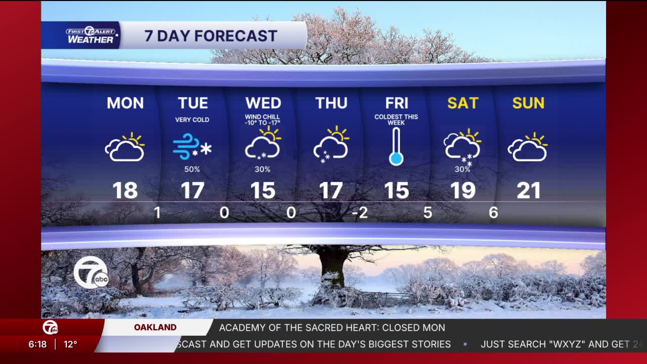 Metro Detroit forecast: Snow wraps up as bitter cold continues