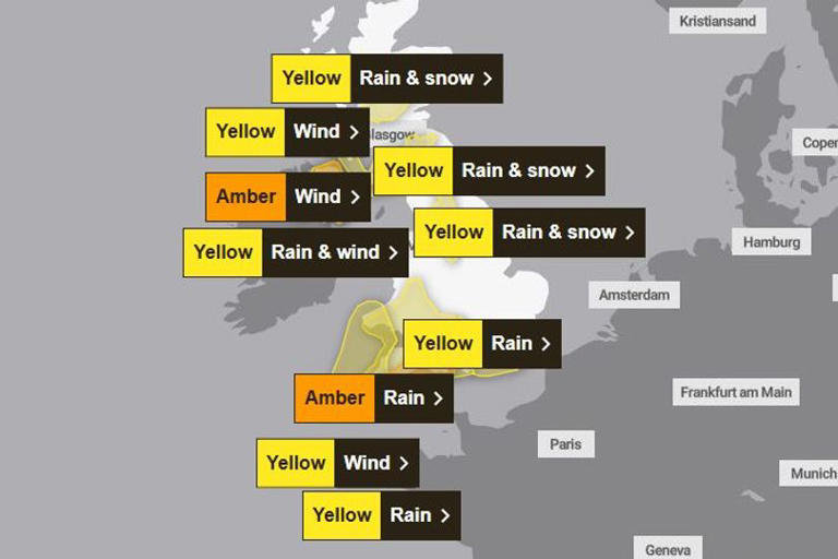 Met Office snow and rain alert for Yorkshire as Storm Chandra to batter ...