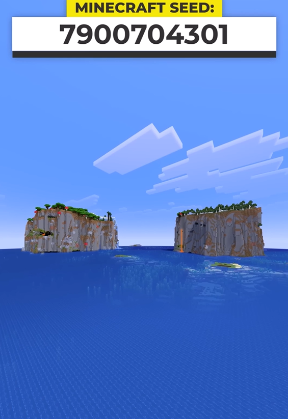I found a Minecraft seed with two stunning cliff islands at spawn
