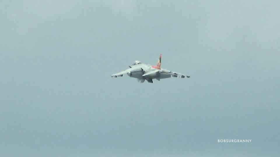 The Harrier jet hover that left trees shaking below