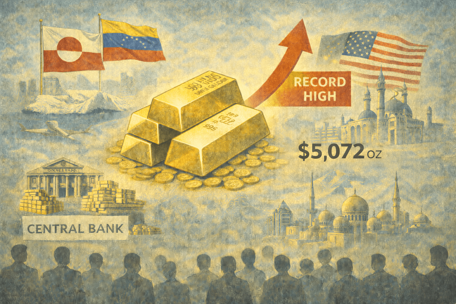 Gold tops $5,000 an ounce, extends rally on geopolitical risk and demand