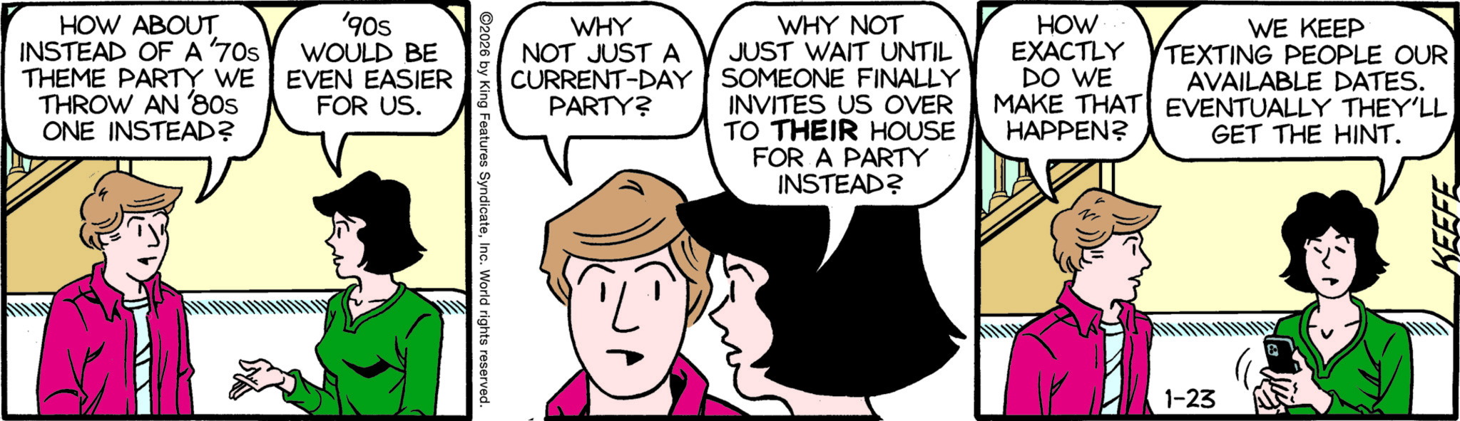 Sally Forth by Francesco Marciuliano; drawn by Jim Keefe