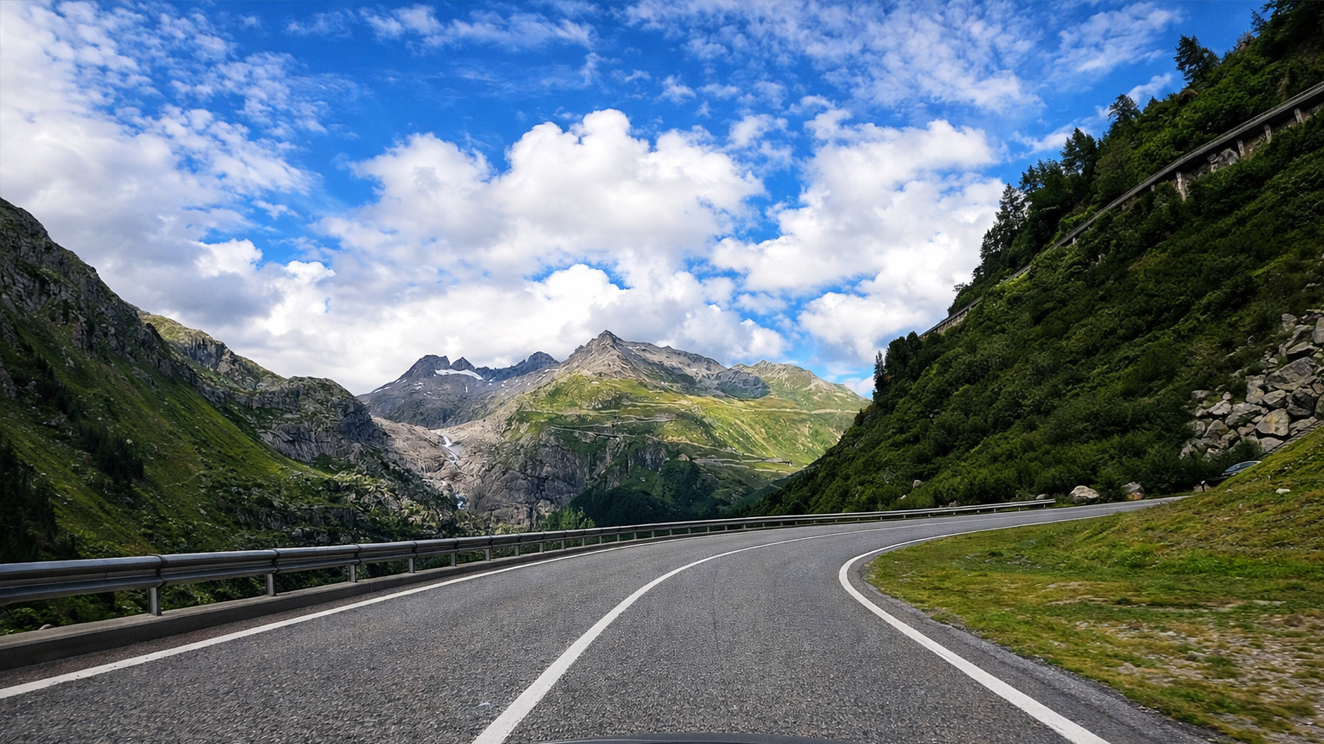 Furka Pass Switzerland scenic mountain drive in the Alps (4K)