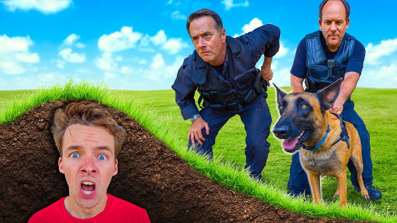 Hiding underground from a SWAT team! (Hide & seek challenge)