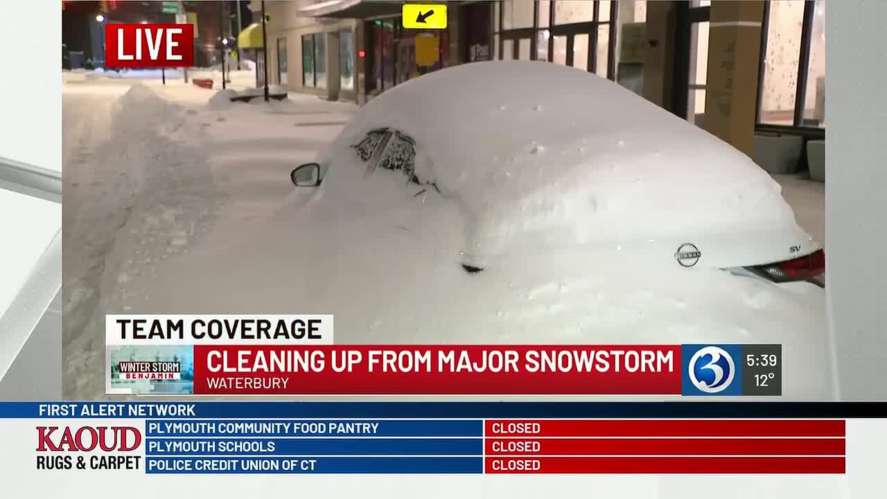 Waterbury shuts municipal offices as 15 inches of snow blankets city