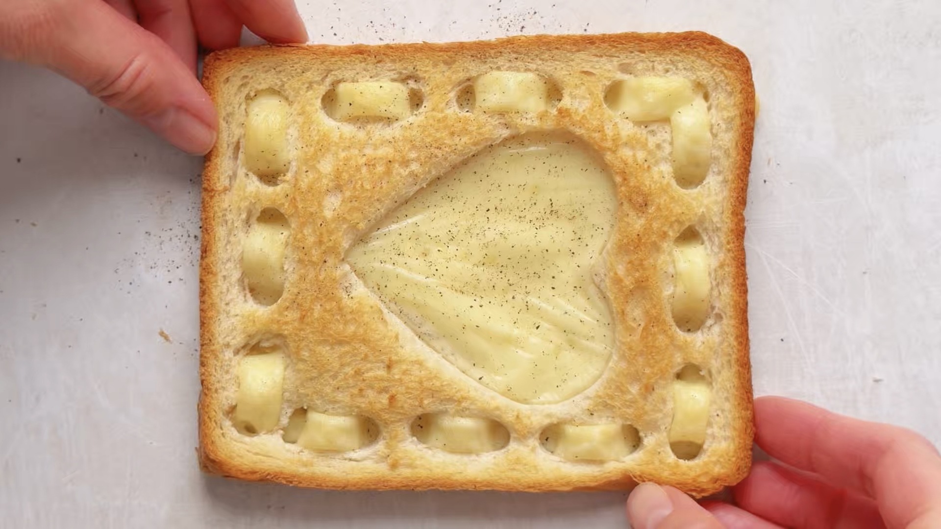 Sewn heart toast cute breakfast idea