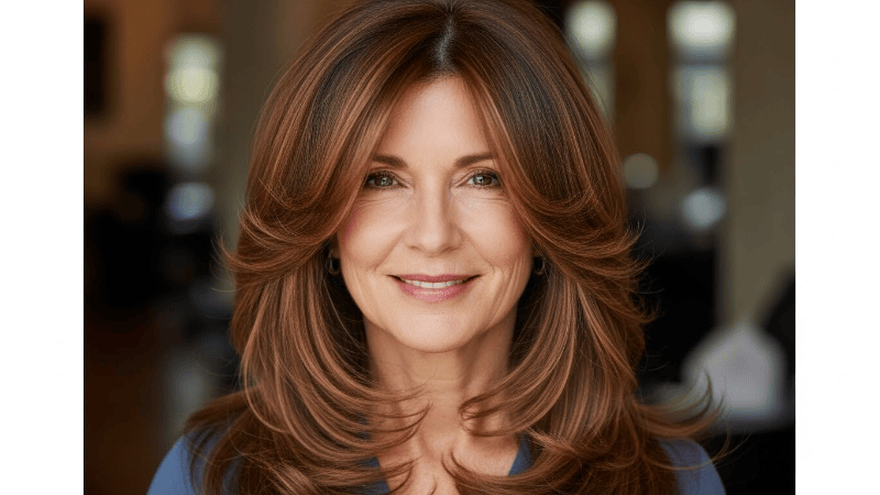 Layered haircuts that slim the face and rejuvenate women over 50