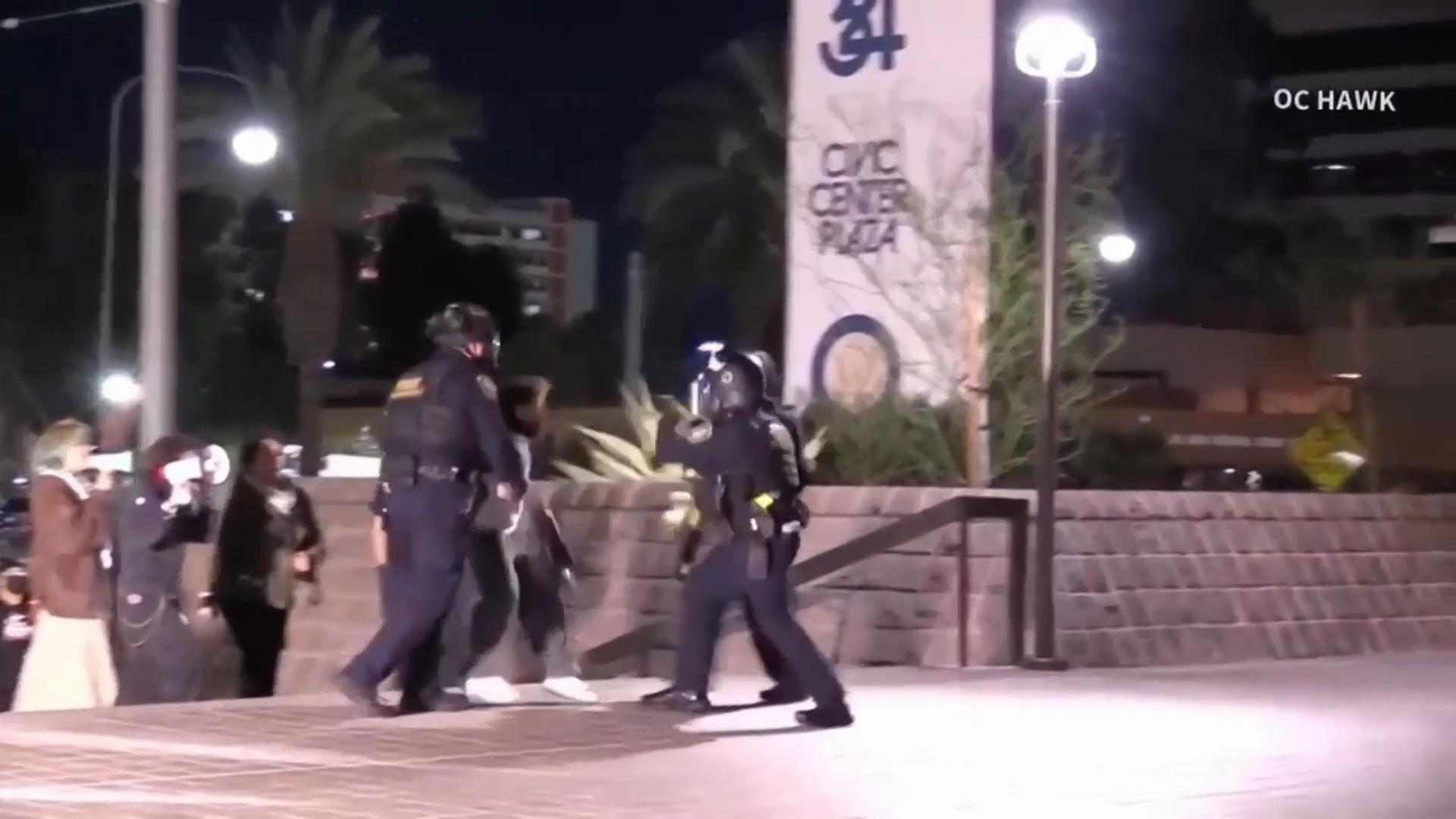 Video shows moment California protestor is hit in the face with a ...