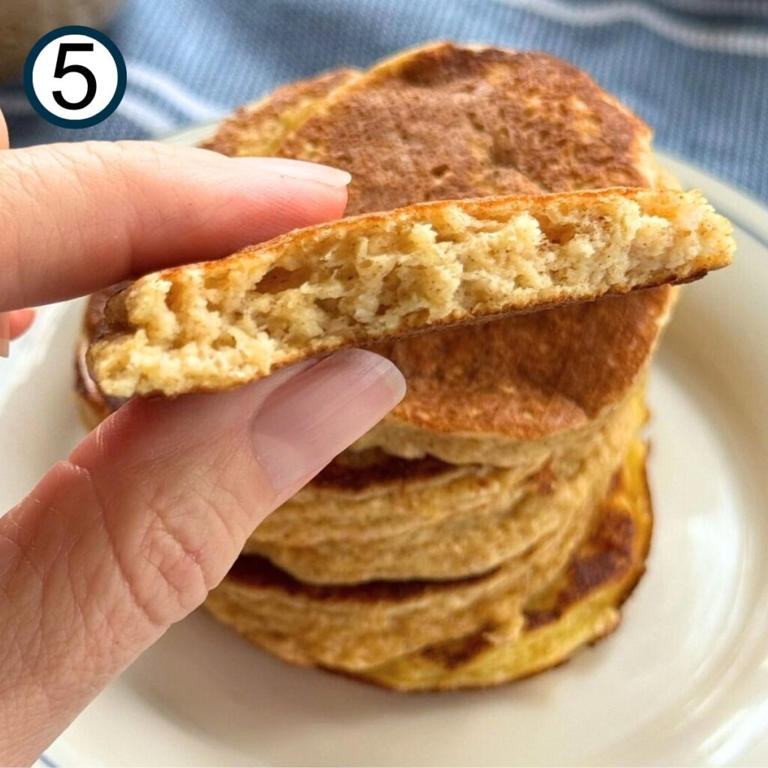 High protein cottage cheese oat pancakes