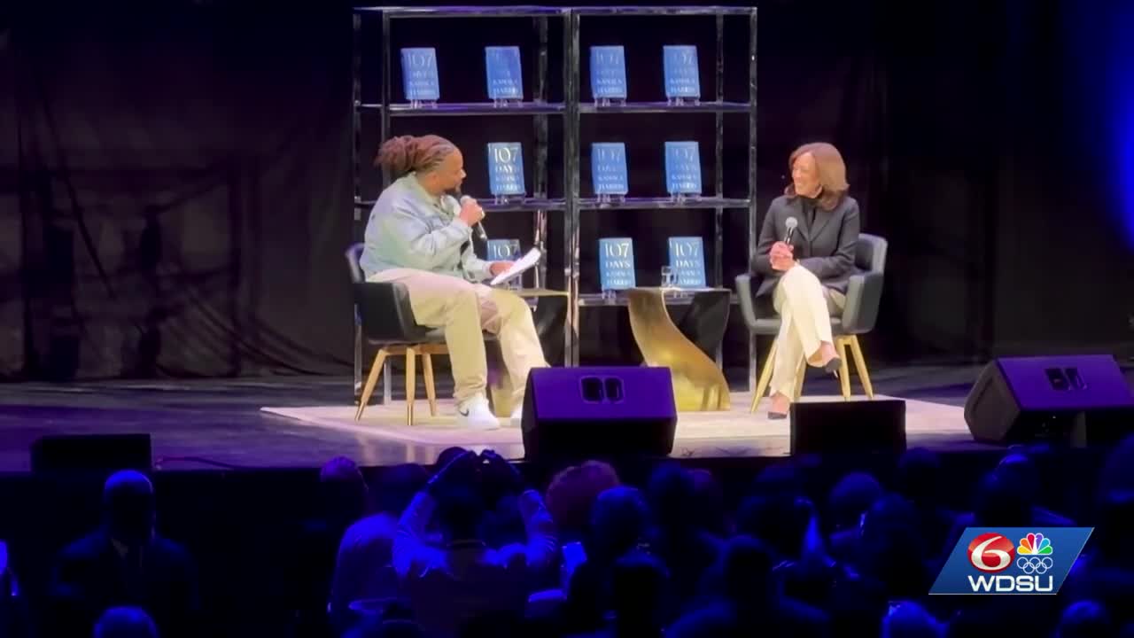 Former vice president Kamala Harris visits New Orleans