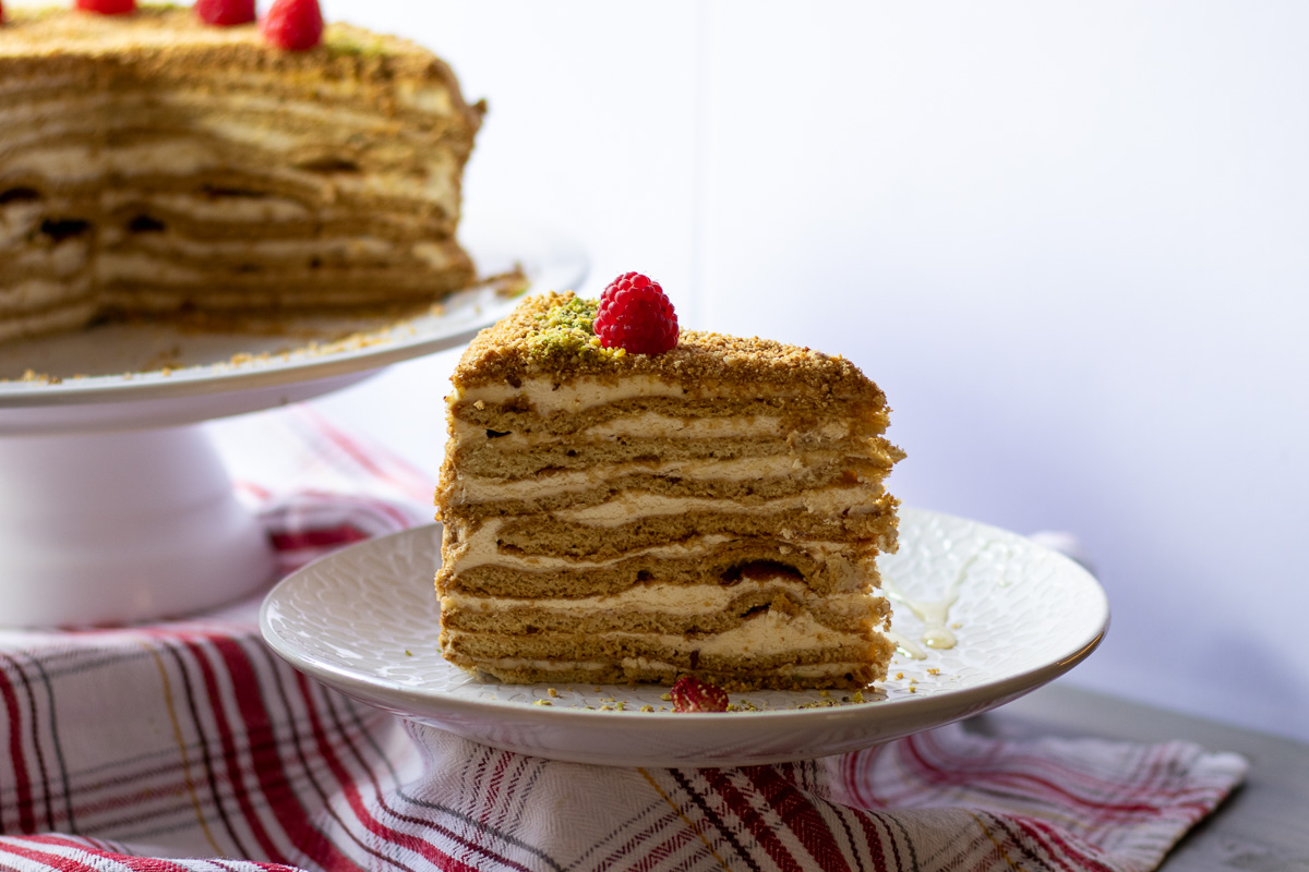 Russian honey cake or tort medovik
