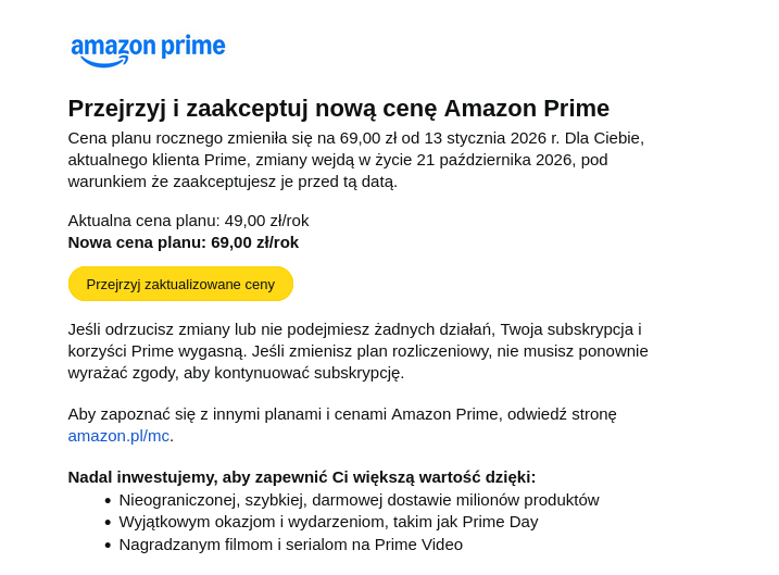 Amazon podniósł cenę subskrypcji Prime w Polsce. Musisz podjąć działanie