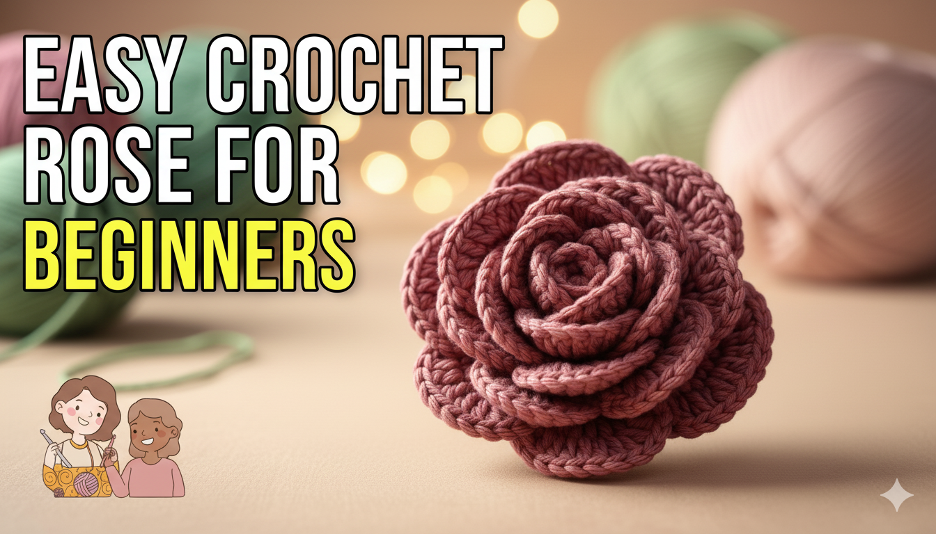 Easy crochet rose for beginners | Step-by-step tutorial