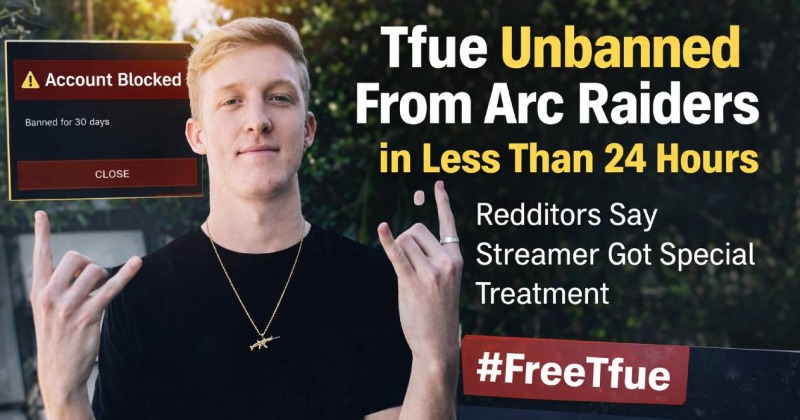Redditors slam Embark Studios after Tfue unbanned from Arc Raiders in ...