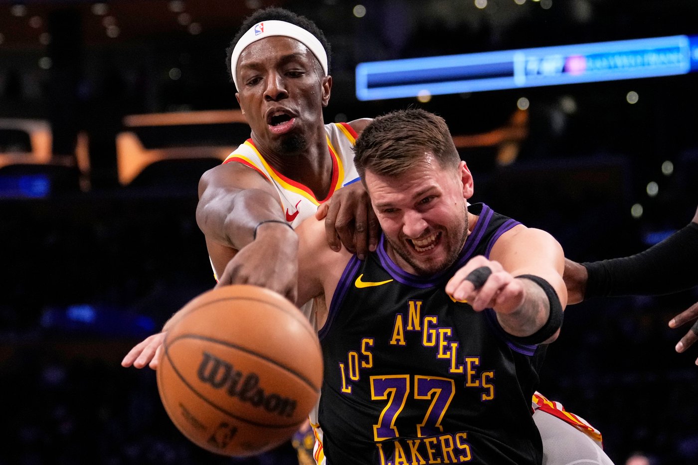 LeBron barely misses triple-double, Luka adds 27 in Lakers' skid ...