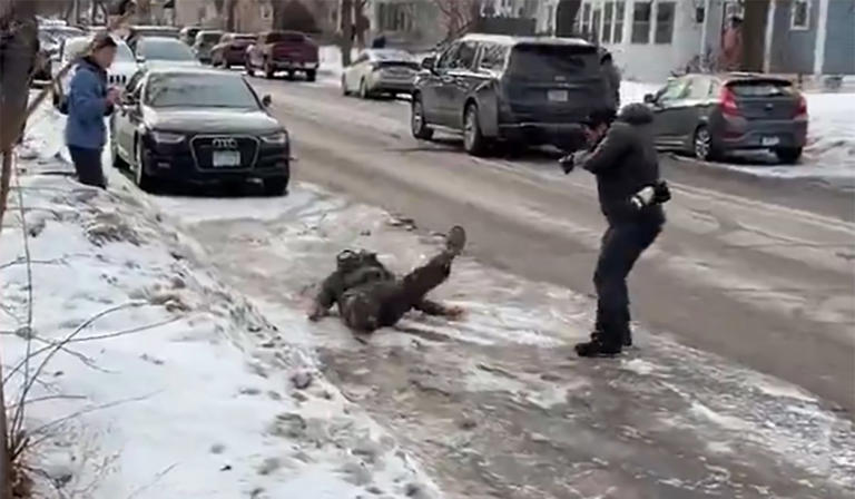 Ice, ICE baby: Agent’s ‘cartoon’ fall has internet howling