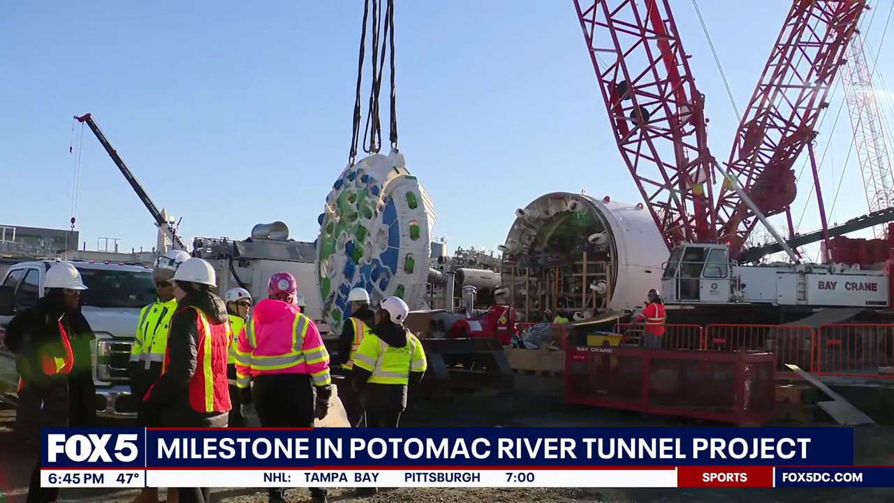 DC Water lowers massive cutterhead for Potomac River Tunnel Project