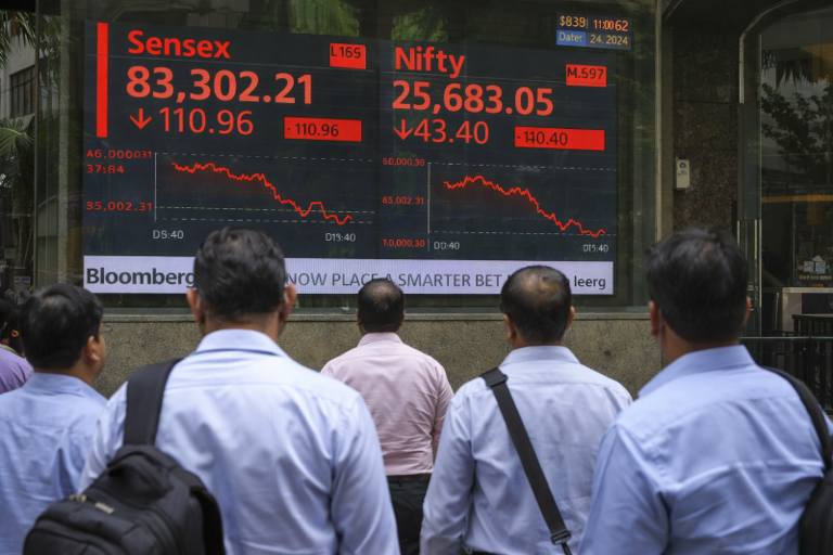 Bloodbath on Dalal Street? Sensex slips 200 points, Nifty below 25,700 ...