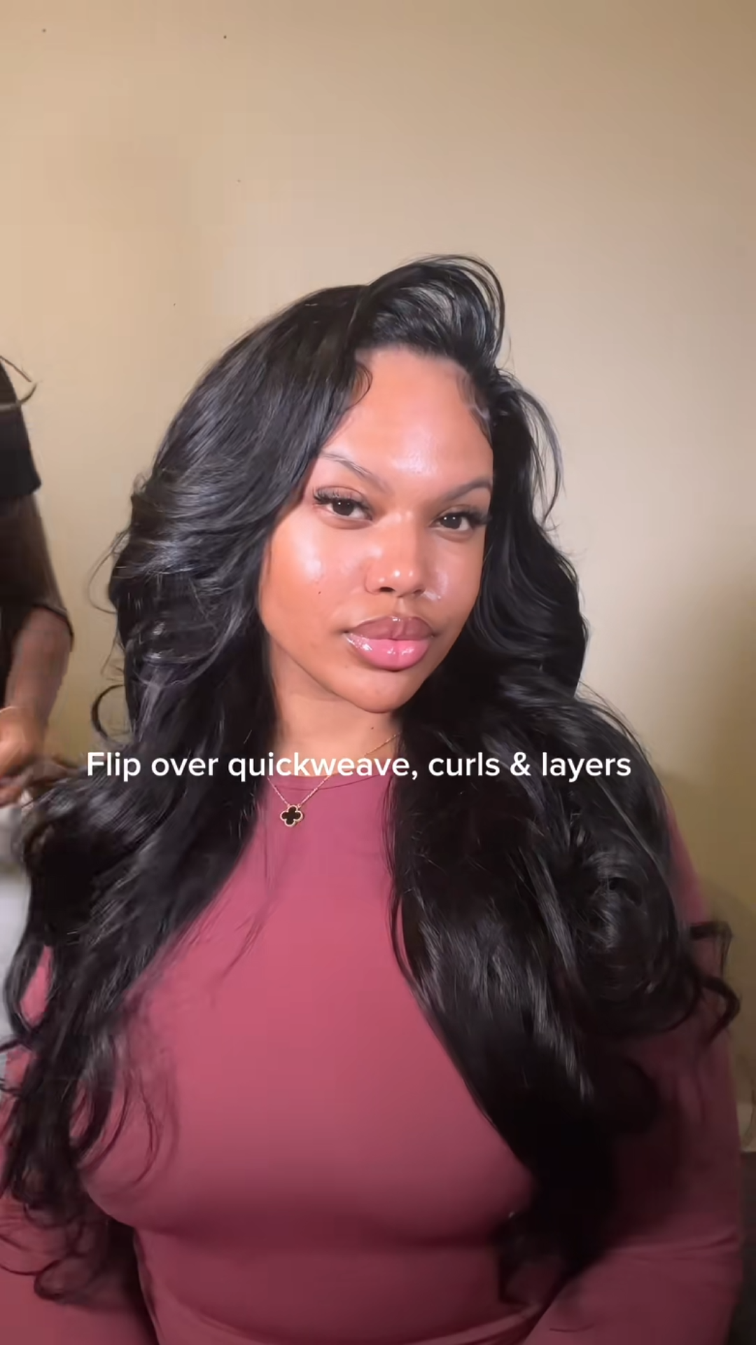 Flip over quick weave using body wave bundles