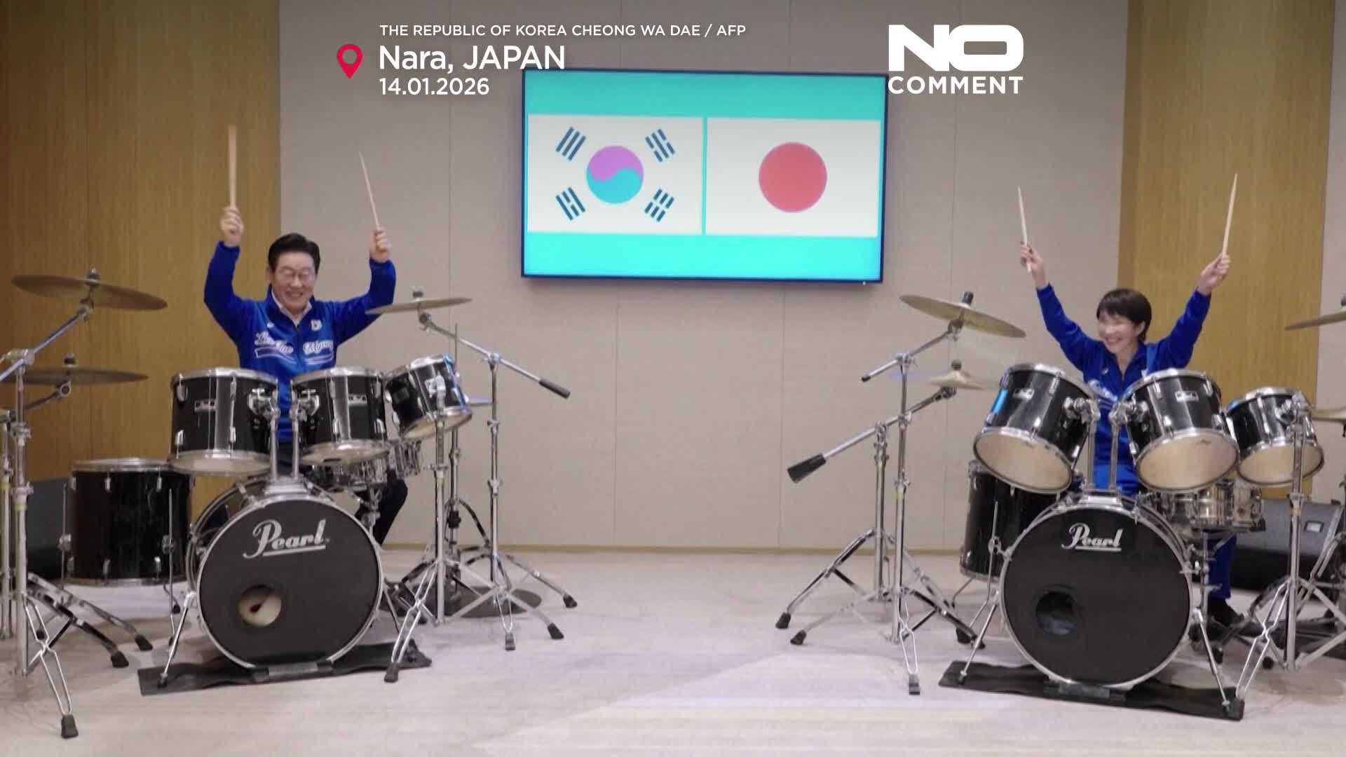 Prime Minister Takaichi and President Lee share drum session in Tokyo