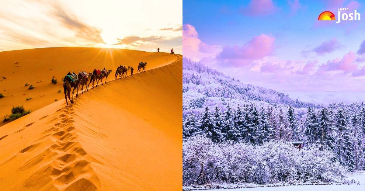 Which country has both desert and snow?