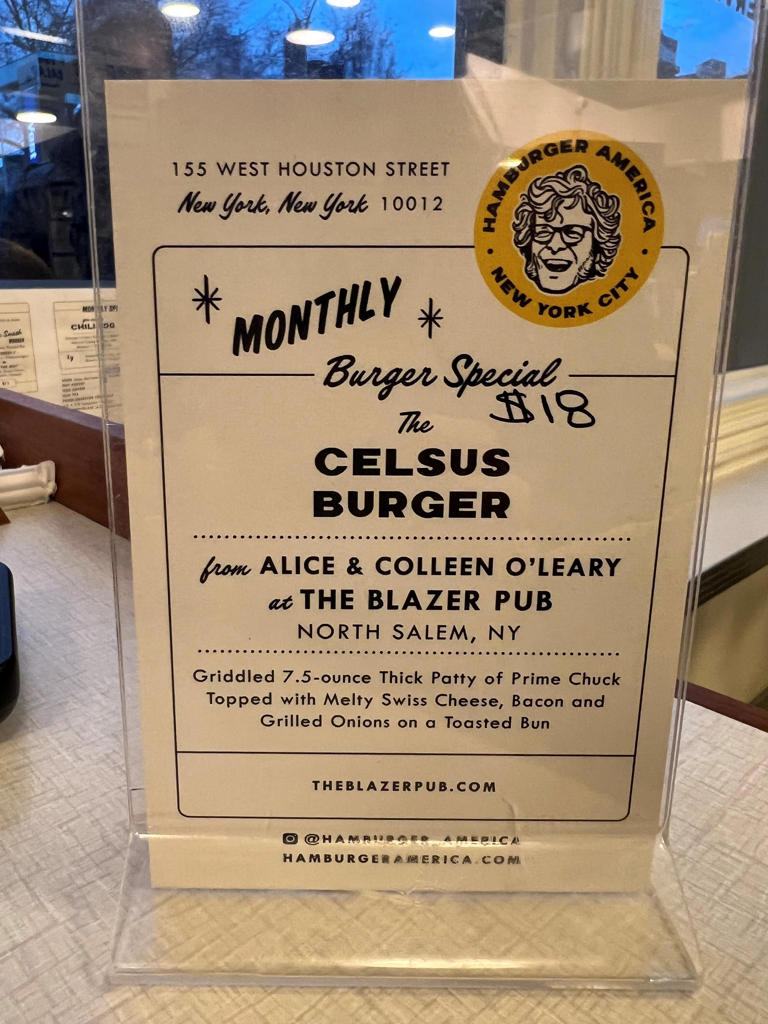 Famed Westchester burger on menu at Hamburger America in NYC