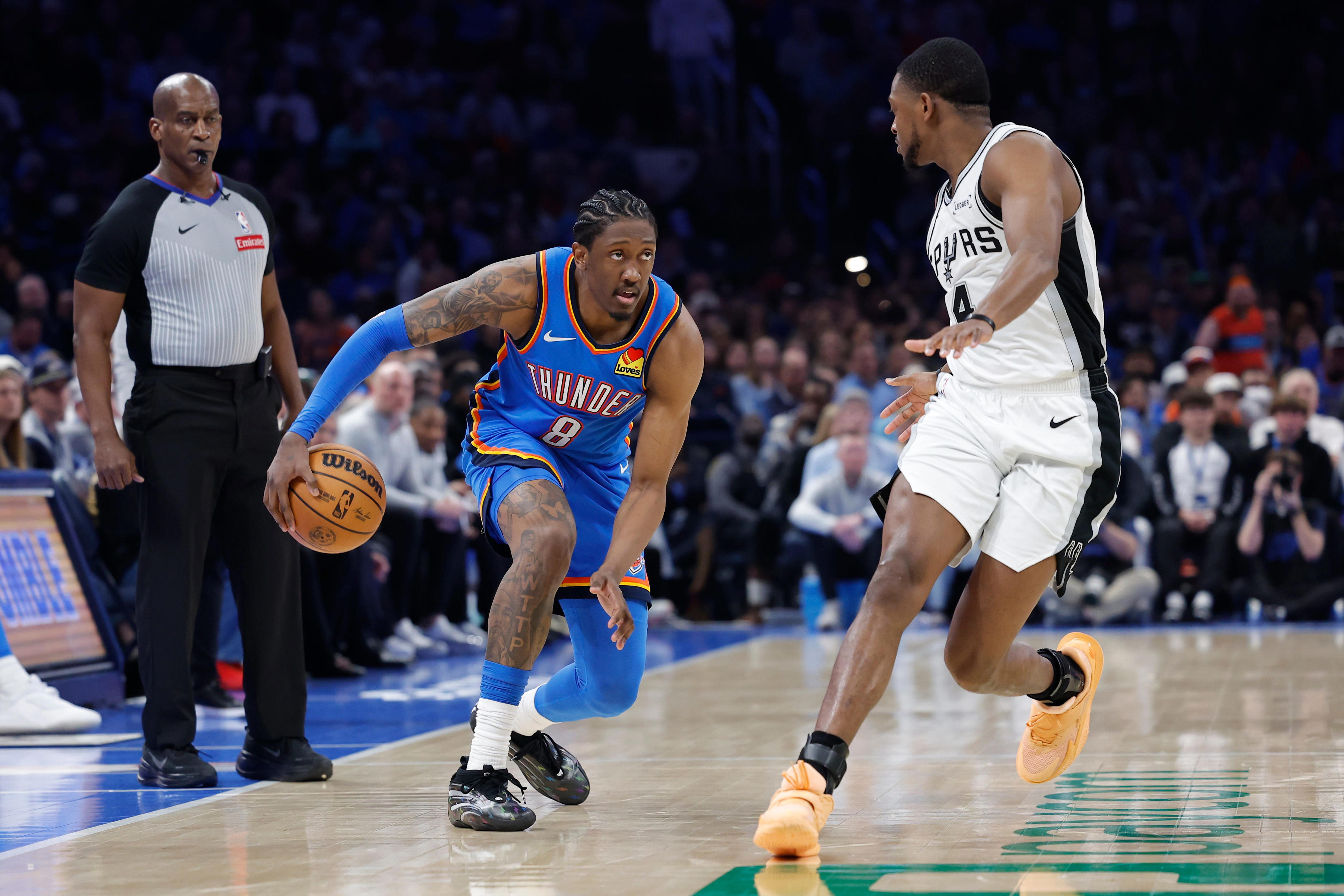 Jalen Williams weighs in on Thunder-Spurs rivalry: 'I don't really care'