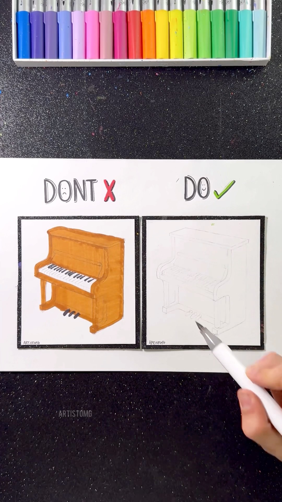 How to Draw a Piano with a Proffesional Techniques