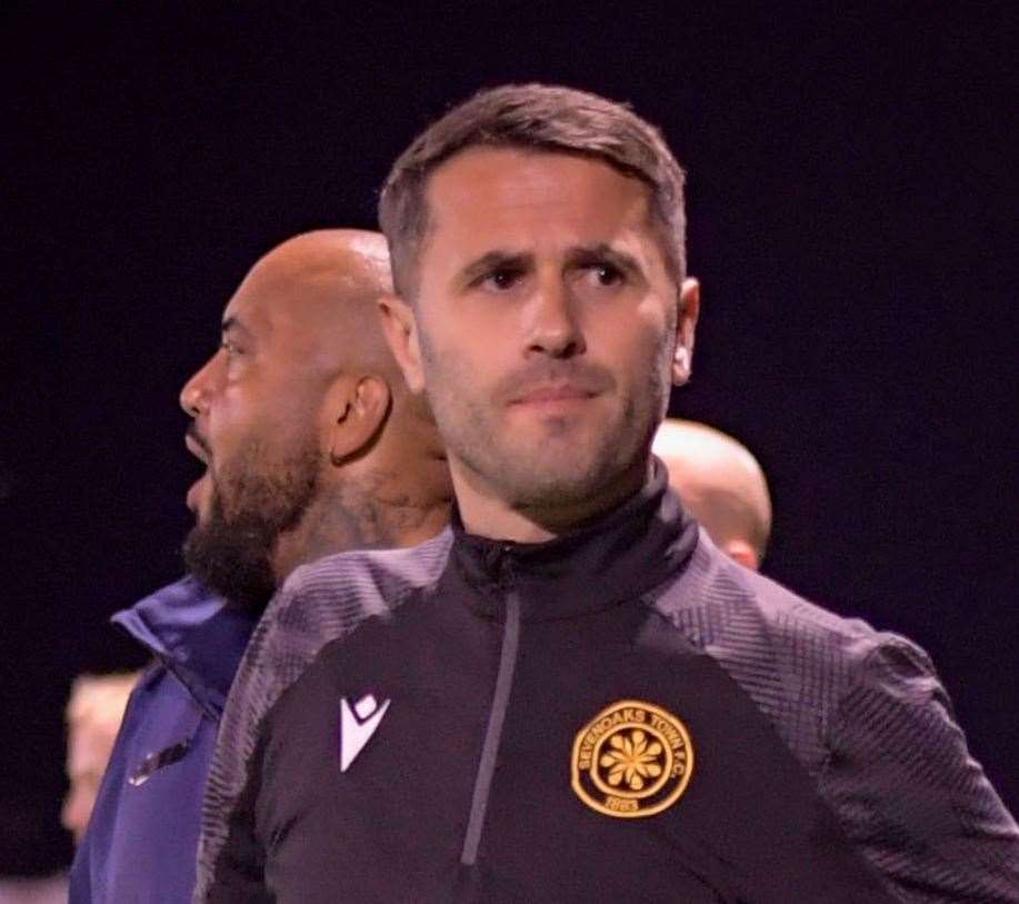 Margate player-manager Ben Greenhalgh urges the team’s defence to put ...