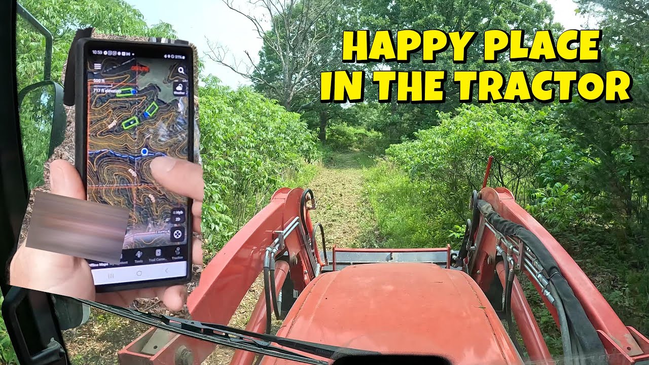 First time bush hogging a deep woods trail with a tractor