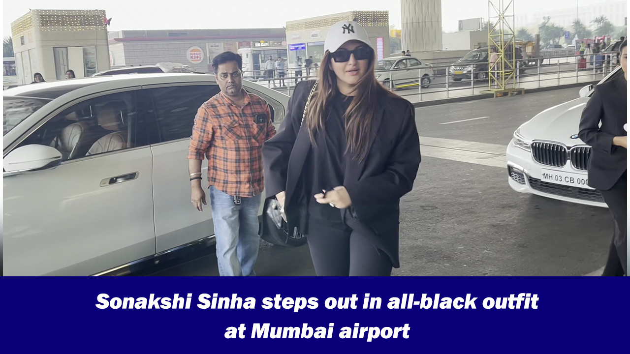 Sonakshi Sinha steps out in all-black outfit at Mumbai airport
