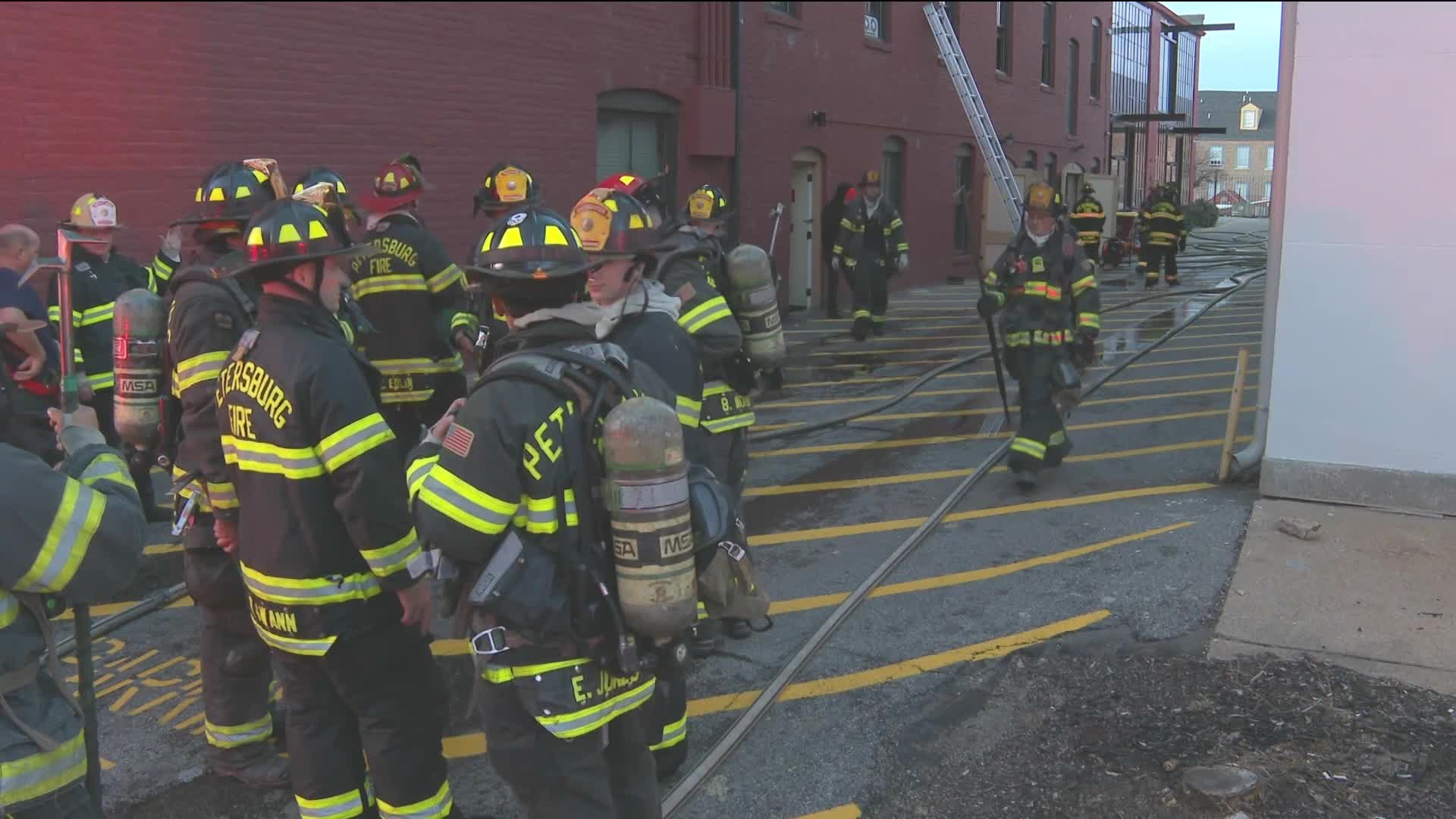 Petersburg firefighters battle apartment fire on Banks Street