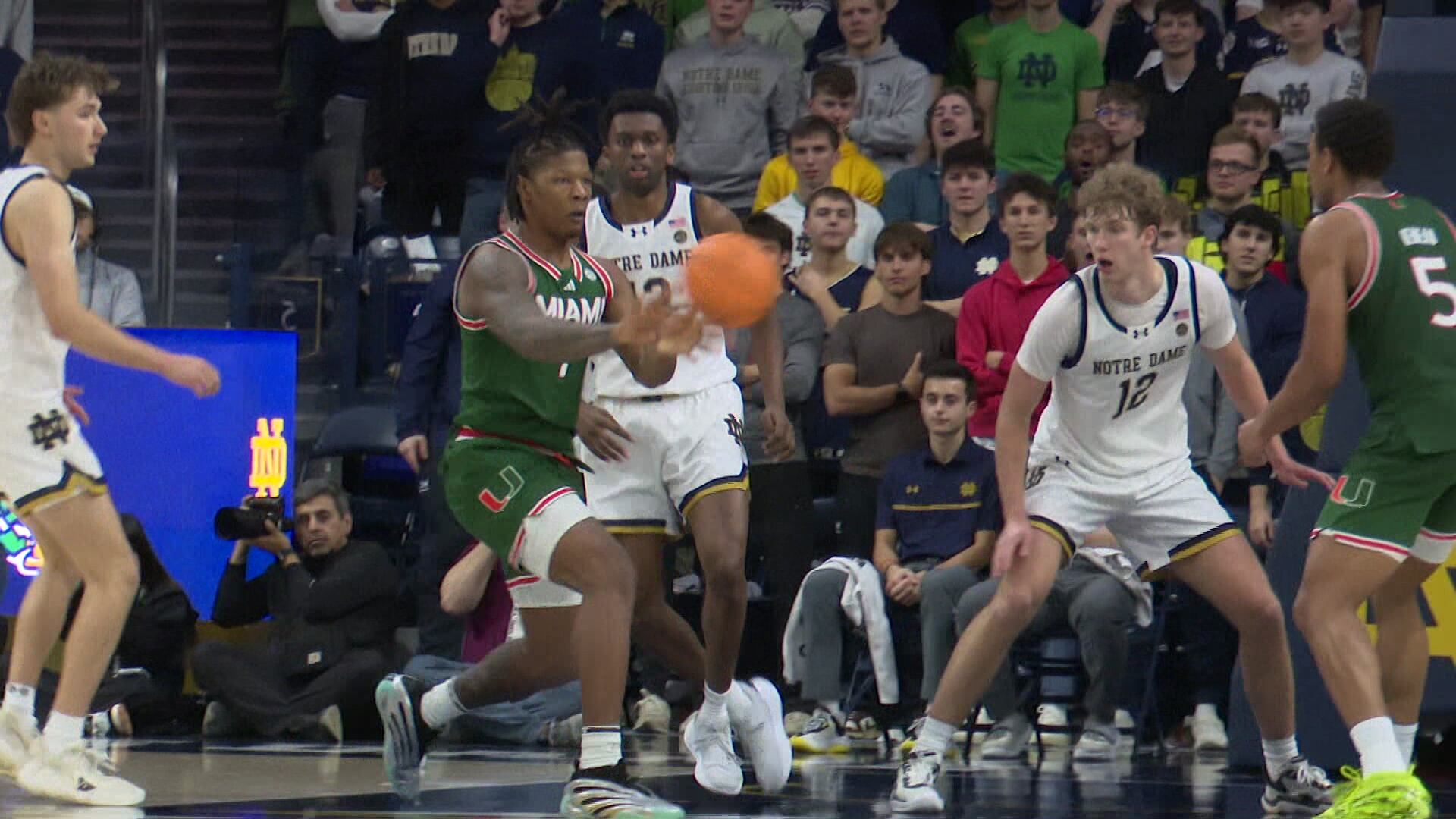 Notre Dame men’s basketball falls to Miami 81-69, drops third straight game